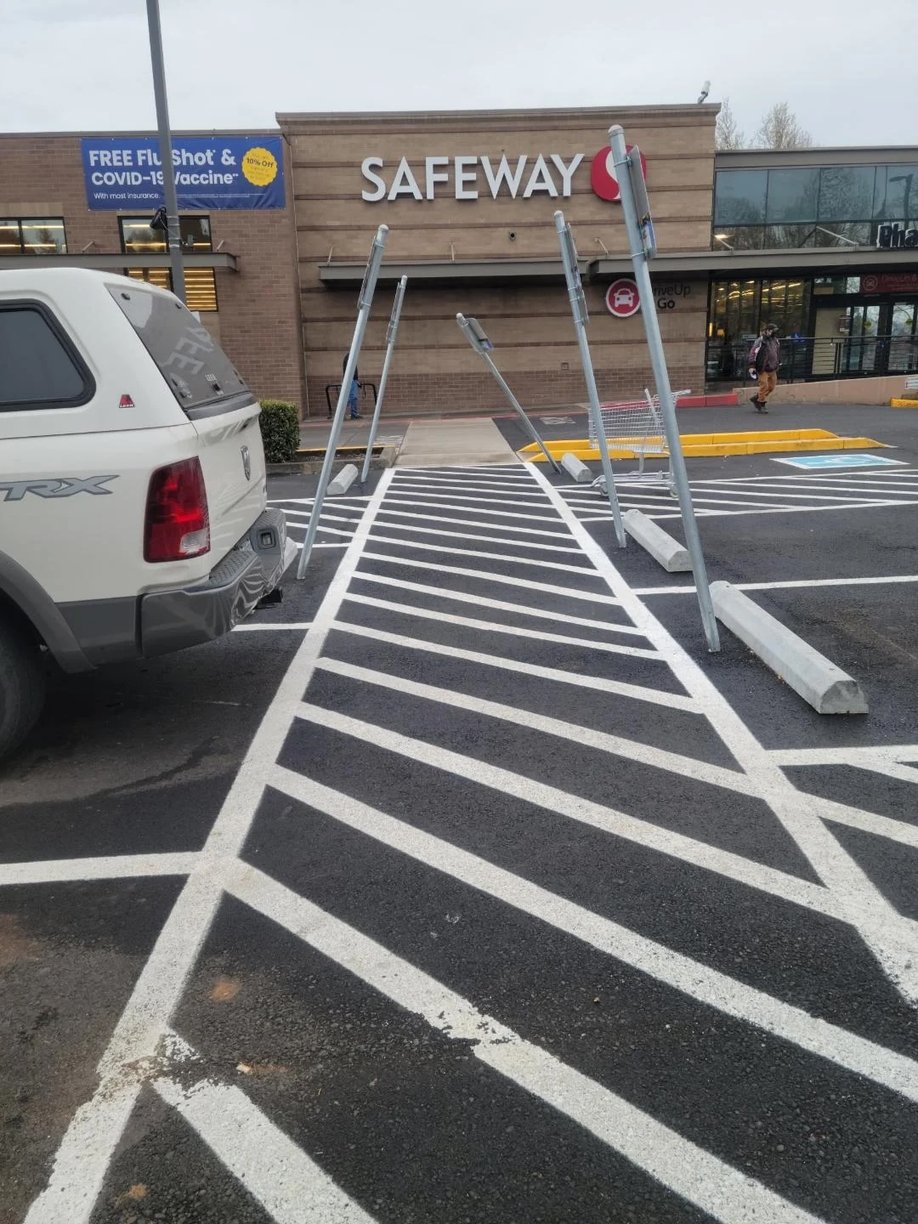 Parking Lot Traffic Sign Installation: U-Channel vs. Bollard for Long ...